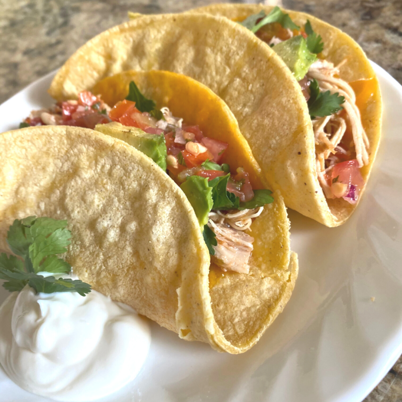 Shredded Chicken Soft Tacos
